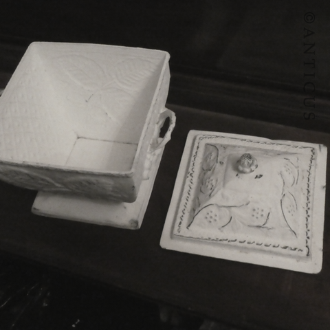 Very Attractive Lidded Metal White Box. – Anticus Antiques