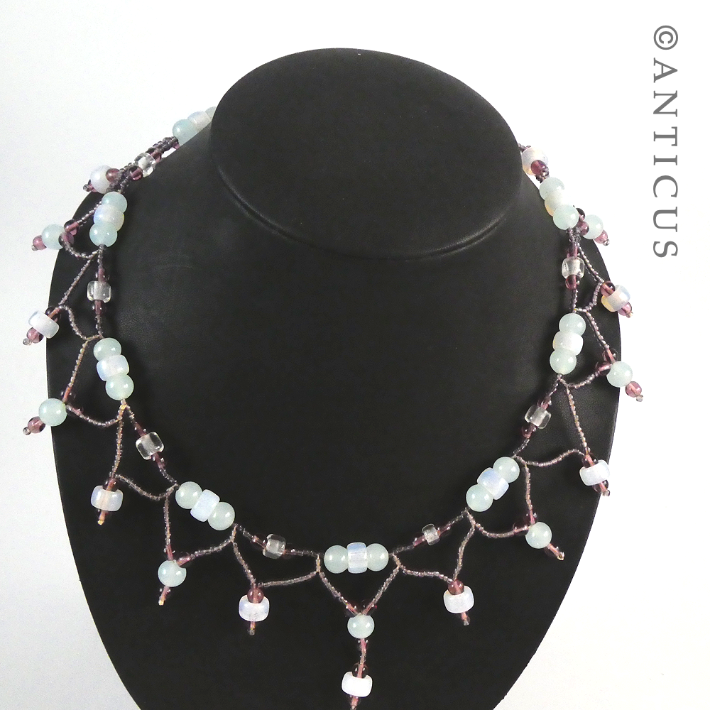 Beaded Neckace with Ornate Clasp. – Anticus Antiques