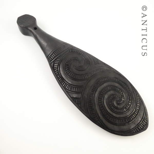 Large Carved Maori Patu – Anticus Antiques